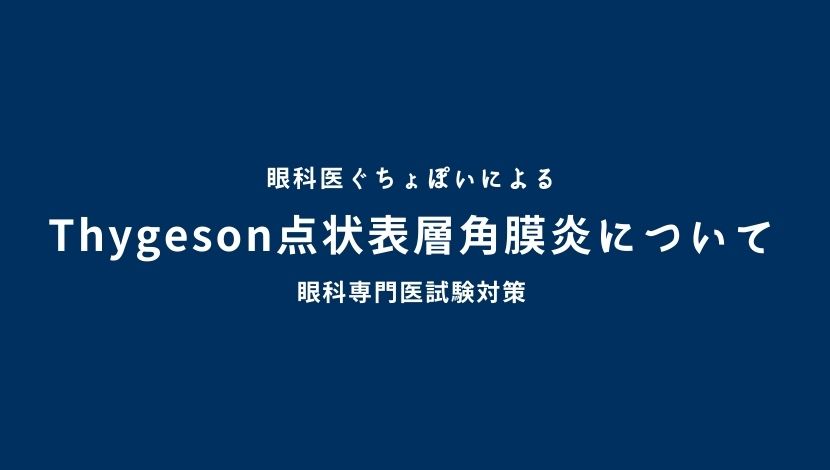 Thygeson点状表層角膜炎について｜眼科医ぐちょぽいのオンライン勉強会